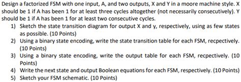 solved design a factorized fsm with one input a and two