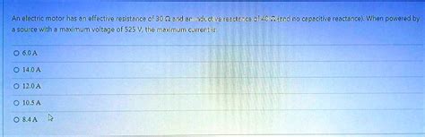 Solved An Electric Motor Has An Effective Resistance Of 30 Î© And An Inductive Reactance Of 40
