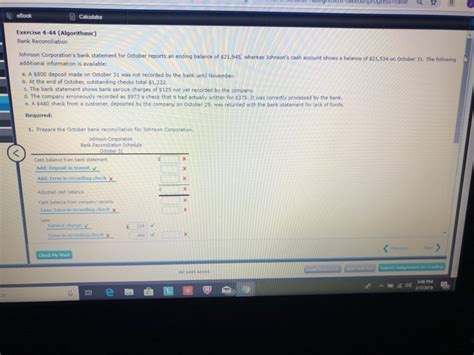 Solved EBook Calculator Exercise Algorithmic Bank Chegg