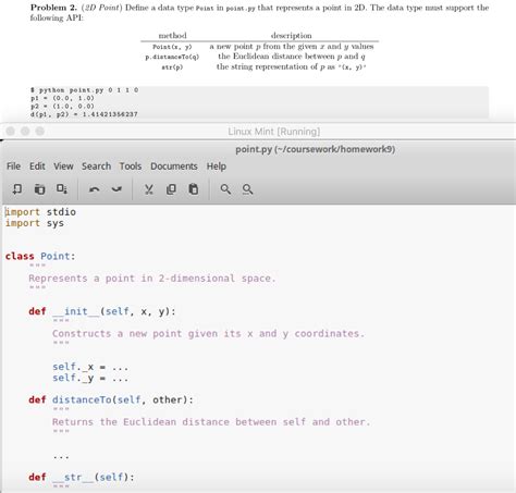 Solved Problem 2 2d Point Define A Data Type Point In