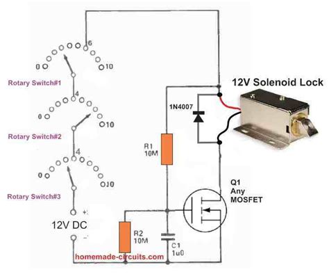 Simple Electronic Lock Circuit Diagrams