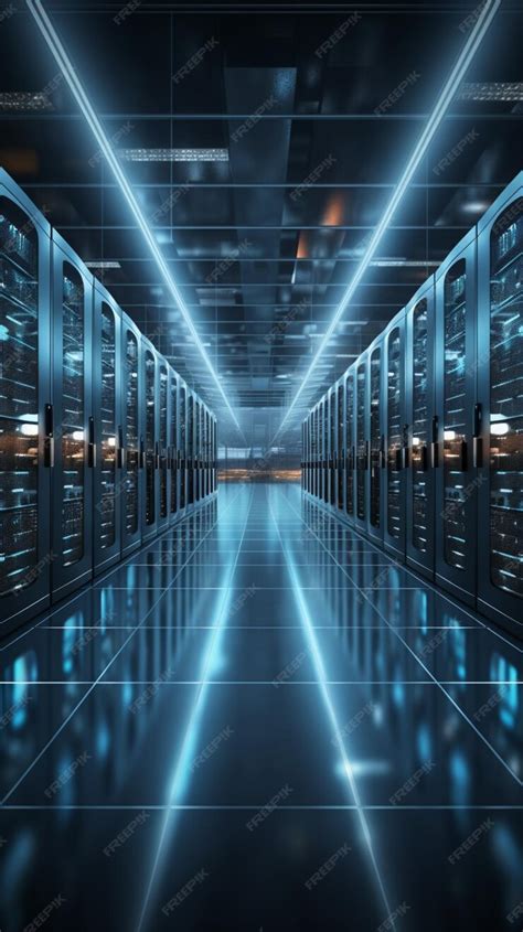 Premium Ai Image Server Room In Data Center Full Of Telecommunication Equipment Concept Of Big