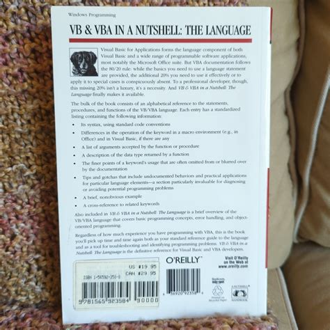 Vb And Vba In A Nutshell The Language By Paul Lomax