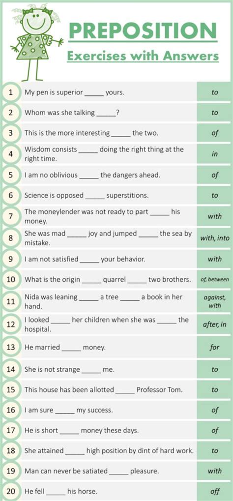 Preposition Exercises With Answers NCERT Books