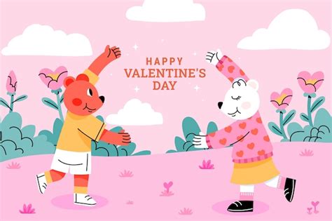 발렌타인 데이 축하 를 위해 손으로 그린 배경 무료 벡터