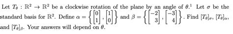 solved let tθ r2→r2 be a clockwise rotation of the plane by