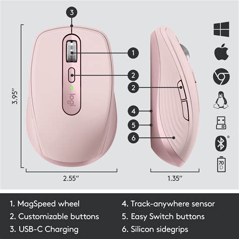 Original Logitech Mx Anywhere 3 Wireless Compact Performance Mouse For Apple Mac Ipad Windows Pc