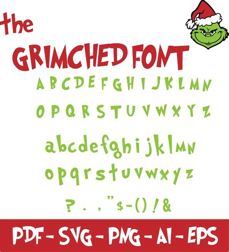Grinch Font Svg Grinch Svg Grinch Alphabet Clip Art Etsy Denmark