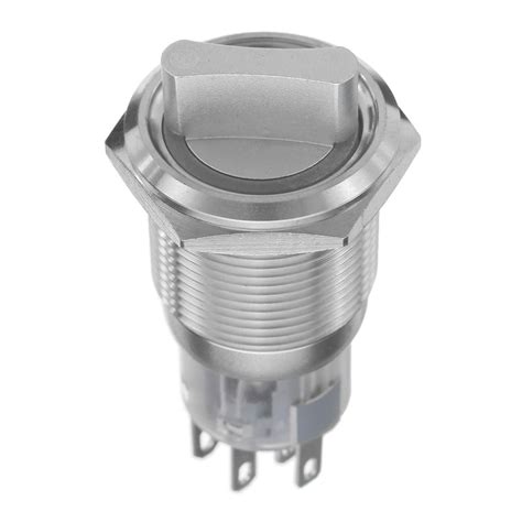19mm Stainless Steel DPDT 2 3 Position Push Button Switch Rotary Switch With LED EBay