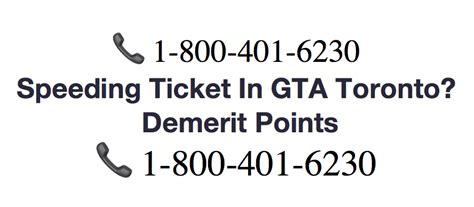 Speeding Ticket Toronto Demerit Points R Trafficticketsgta