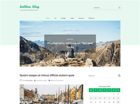 sublime blog wordpress theme