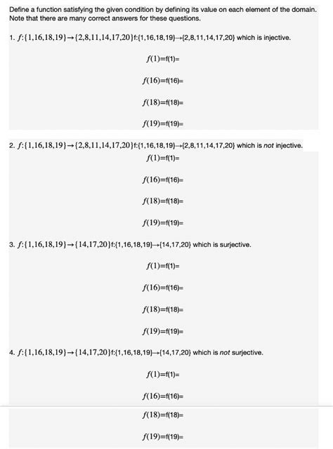 Solved Define A Function Satisfying The Given Condition By
