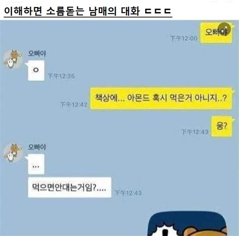 영화드라마소식지 오빠가 책상에 놔둔 아몬드의 정체 이해하면 소름돋는 남매의 대화 ㄷㄷㄷ 댓글에 본문