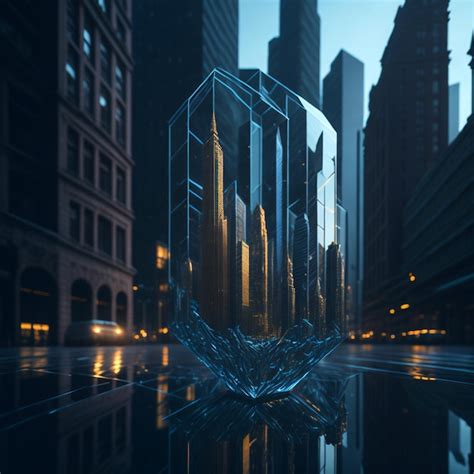 Premium Ai Image City Made Out Of Glass Realism Octane Render 8 K