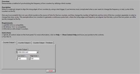 Synchronizing The Frequency Of Two Counters Using A Third Counter Ni