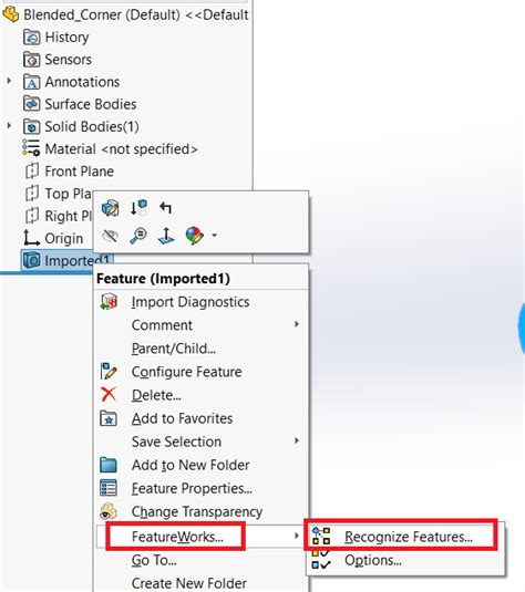 Convert Step File Into Featureworks In Solidworks Ime Wiki