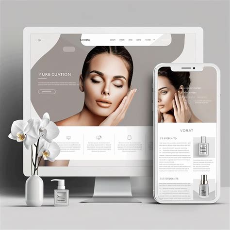 Web Design UI UX Landing Page For Skin Aesthetics Clinic Premium AI Generated Image