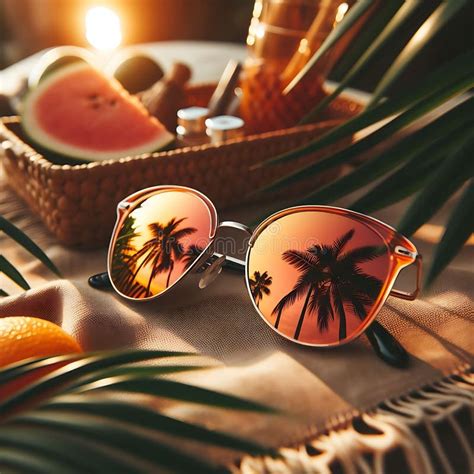 Summer Background Design Sun With Sunglass Beaming Of Energy On A