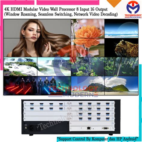 Jual 4K HDMI Modular Video Wall Processor 4x4 For 8 Input 16 Output Seamles In 2K Out 2K