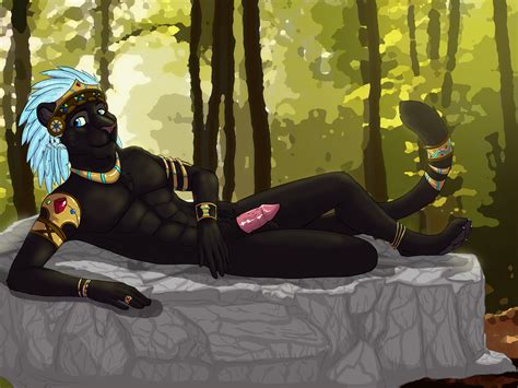 Rule 34 Anthro Balls Barb Barbs Fcsimba Feline Forest Gold Lounging Male Male Only Mammal
