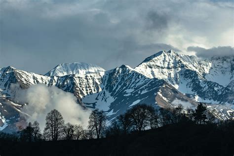 겨울 겨울 시즌 경치 경치가 좋은 고요한 고요함 광야 구름 구름층 그림 같은 깨끗한 나무 눈 덮인 눈 덮인 봉우리 눈이 내리는 눈이 덮여 니콘