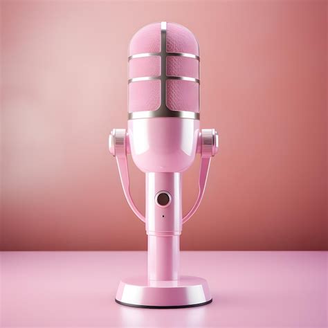 Premium Photo A Pink Microphone On A Pink Surface