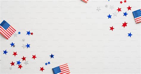 미국 휴일 배너 디자인입니다 흰색 배경에 미국 국기와 색종이 별의 프레임 행복한 독립 기념일 대통령의 날 노동절 개념 사진 Unsplash의 프레임 테두리 이미지