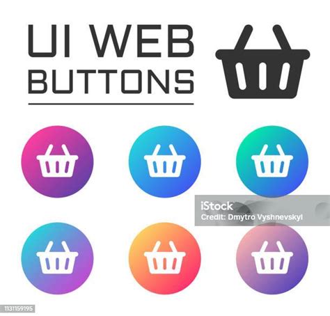 장바구니 계정 Ui 웹 버튼을 클릭 합니다 Ui 요소입니다 웹 모바일 및 사용자 인터페이스 디자인에 대 한 최신 유행 그라데이션에 쇼핑 바구니 벡터 아이콘 광고에 대한 스톡