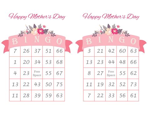 Mothers Day Bingo Free Printable