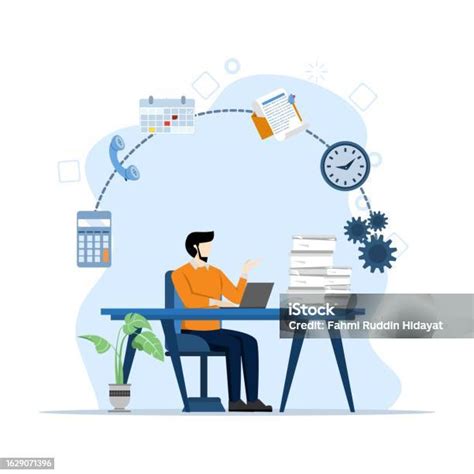 관리자 또는 작업 보조원 전문 비서 또는 회계사 전화 응답으로 일하는 접수원 캘린더 스케줄러 또는 코디네이터 사무실 책상에서 일하는 사업가 관리자의 개념 관리자에 대한 스톡