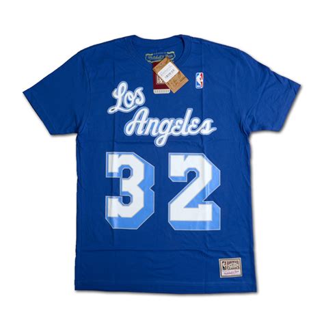 Mitchell And Ness Nba 洛杉磯湖人隊 Magic Johnson 球員姓名 And 號碼 T Shirt 蝦皮購物