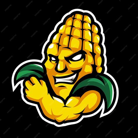 Premium Vector Corn Strong Mascot Logo Illustration