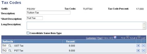 Setting Up Tax Authorities And Tax Codes