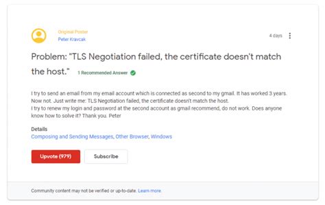Tls Negotiation Failed The Certificate Doesnt Match The Host Alojamento Web