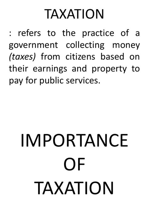Importance Of Taxation Pdf