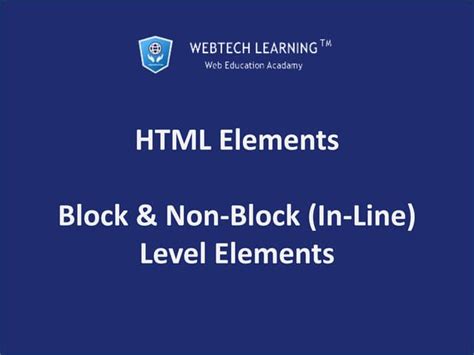 Html Block And Inline Elements Pptx