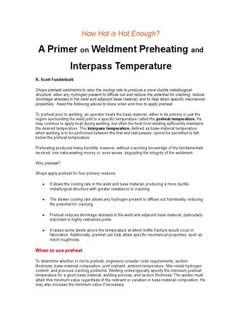 Why Preheating And Interpass Temperature Required Pdf Welding