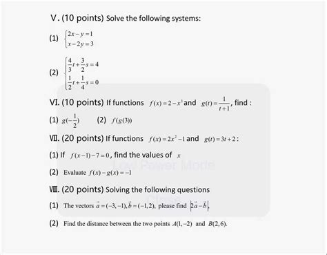 Solved V10 Points Solve The Following Systems 2x Y