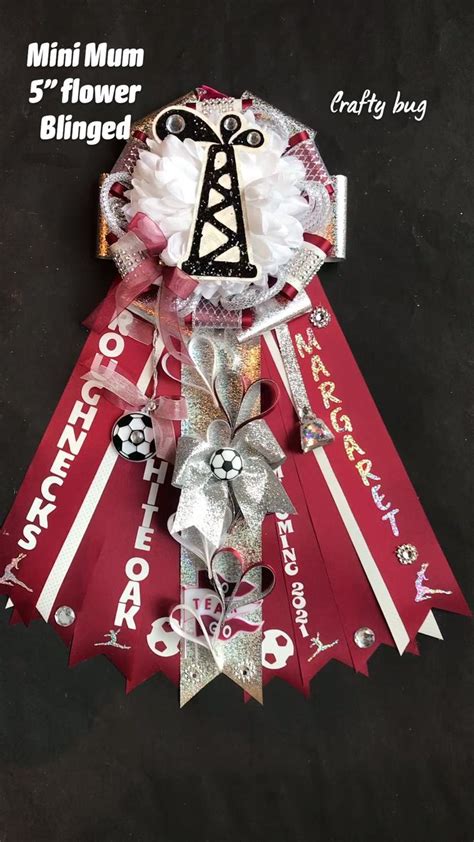 Mini Mum 5” Flower Blinged Homecoming Mums Diy Homecoming Mums Crafty
