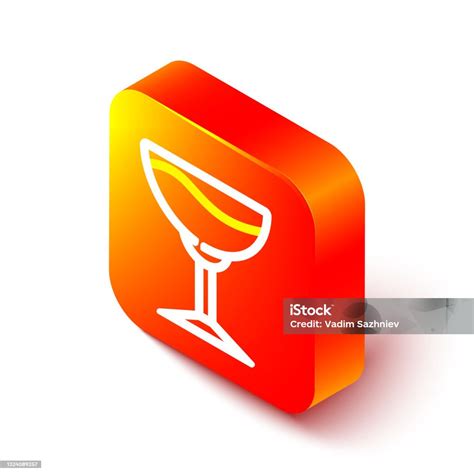 흰색 배경에 격리 된 등색 라인 와인 유리 아이콘 와인 글래스 표지판 주황색 정사각형 버튼 벡터 0명에 대한 스톡 벡터 아트 및 기타 이미지 Istock