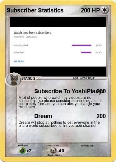 pokémon subscriber statistics subscribe to yoshiplaayz my pokemon card