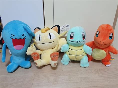 포켓몬 봉제인형 4종세트 일괄 파이리 냐옹 마자용 세컨웨어 헬로마켓