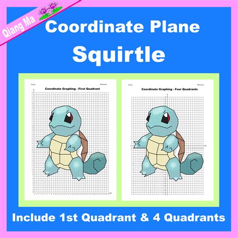 Pokemon Coordinate Plane Graphing Picture Squirtle Made By Teachers