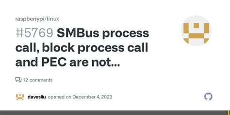 Smbus Process Call Block Process Call And Pec Are Not Supported In Raspberry Pi 5 · Issue 5769