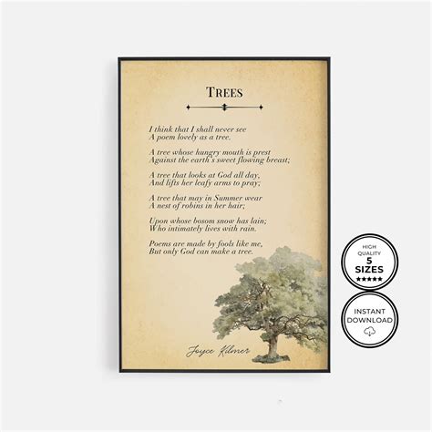 Trees By Joyce Kilmer Poem Analysis At Mary Sprent Blog
