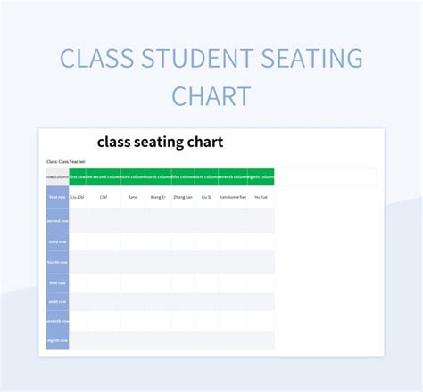 Class Babe Seating Chart Excel Template And Google Sheets File For Free Download Slidesdocs