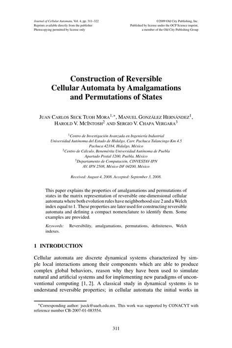 Pdf Construction Of Reversible Cellular Automata By Amalgamations And