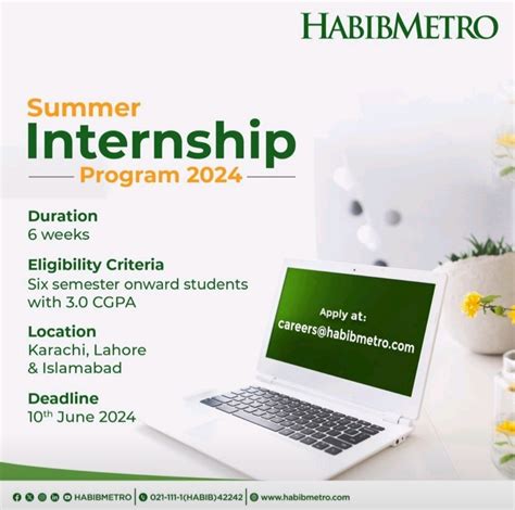 habib metro summer internship program 2024