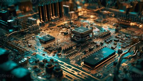 Complexity Of Semiconductor Industry Shown In Close Up Of Computer Chip
