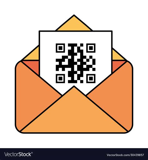 Qr Code Inside Envelope Design Royalty Free Vector Image